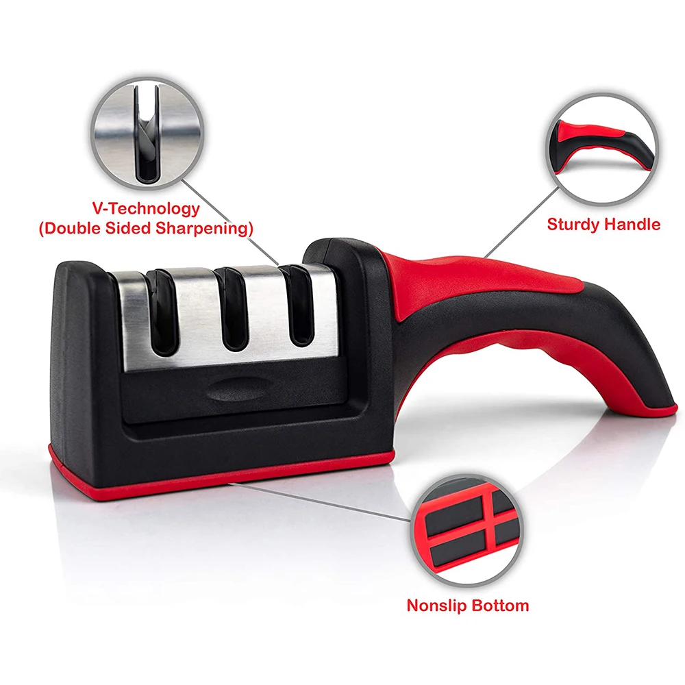 AIGUISEUR,blue--Aiguisoir de couteaux 3 étapes avec 1 autre remplacement affûteur de couteaux de ...