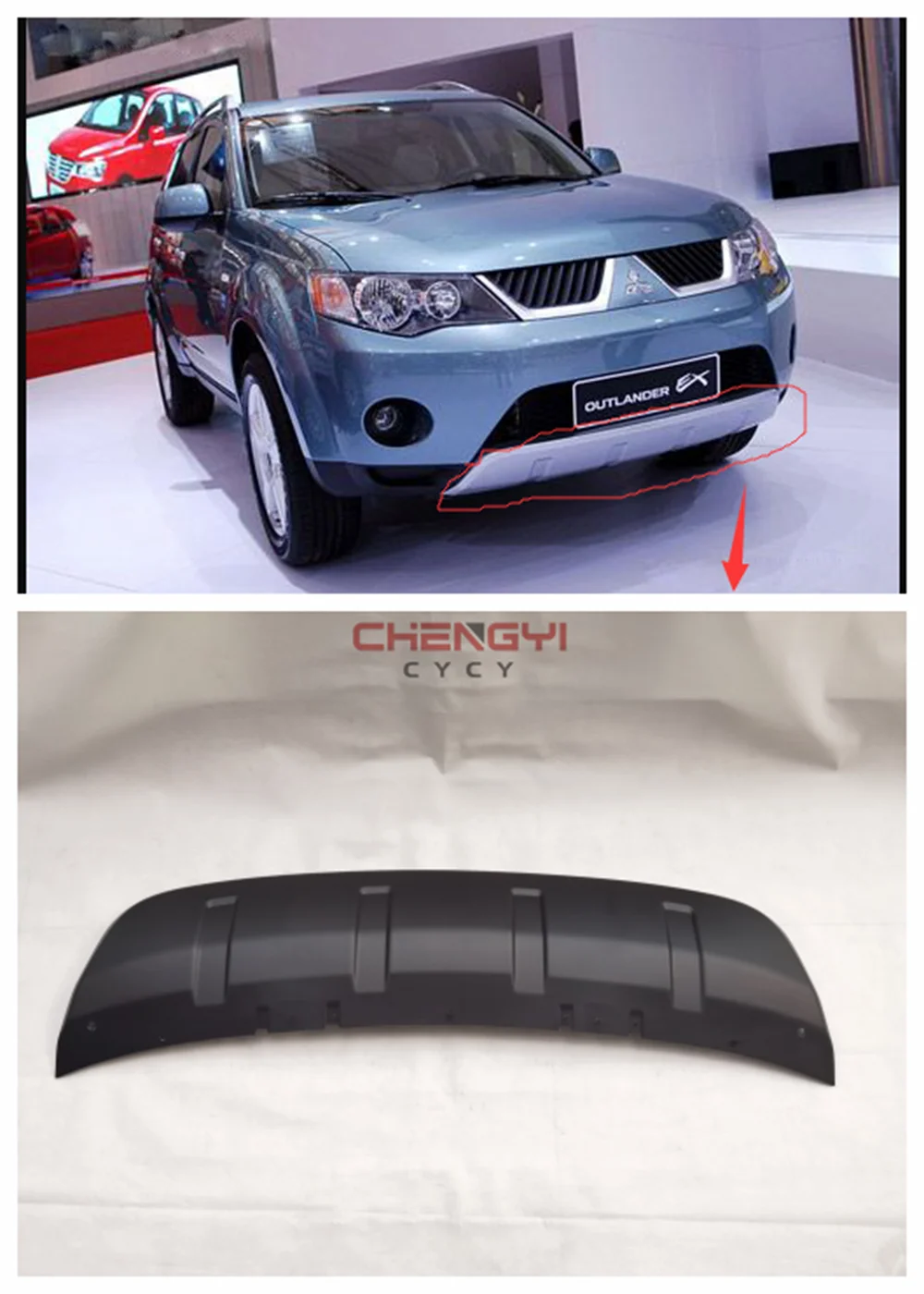 Front bumper lower trim panel lower guard panel For Mitsubishi ...