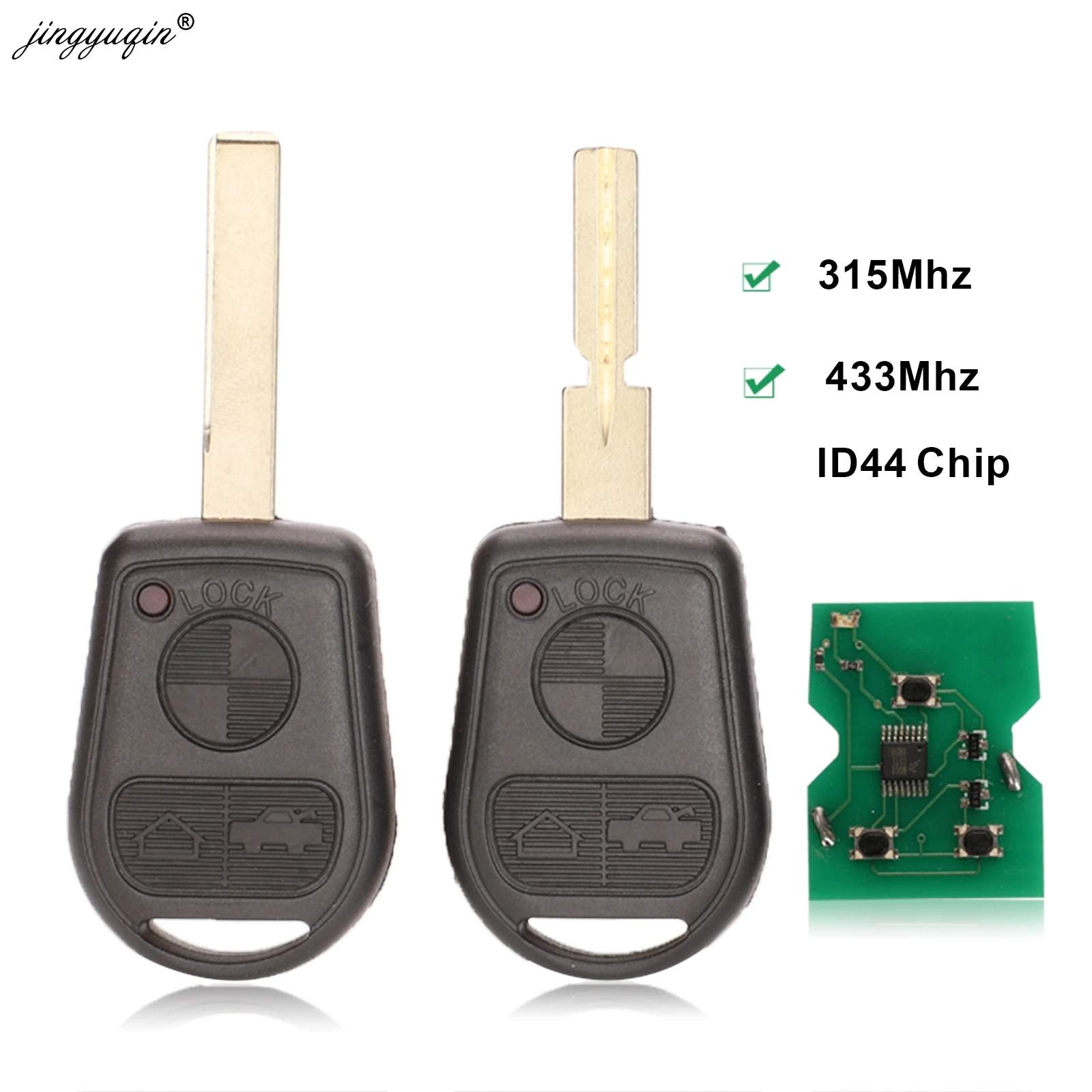 jingyuqin 315/433Mhz ID44 PCF7935 Chip 3 Button Remote Key Fob for BMW ...