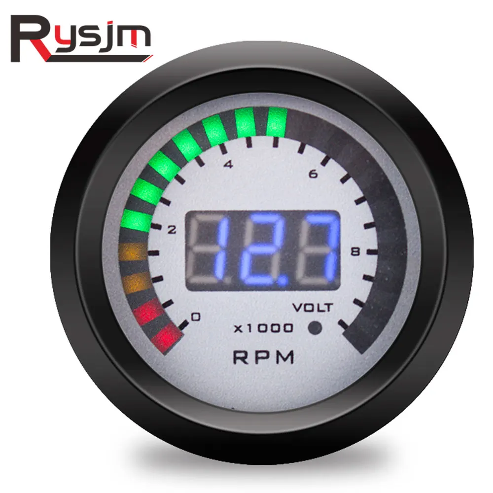Tacómetro de 52mm para coche, medidor de rpm automático, 2 ", 0 9999 ...