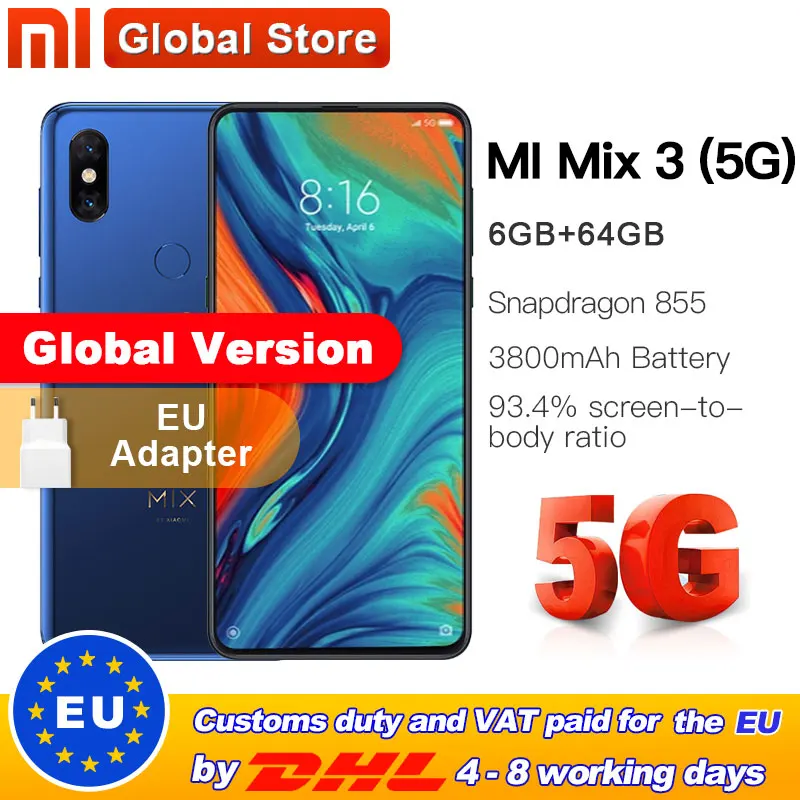 Versão Global Xiao mi mi mi x 3 5G Net 6GB 64GB ROM Smartphone ...