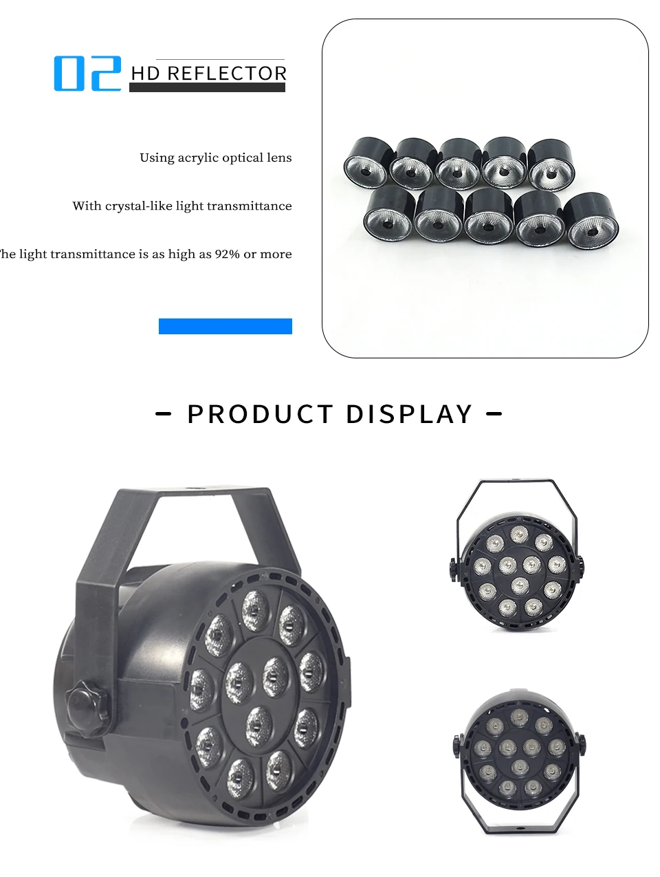 Mini projecteur lumineux LED Par - RGB - 12x3W - Lumière de scène - Lumière Disco - Prise UE ...