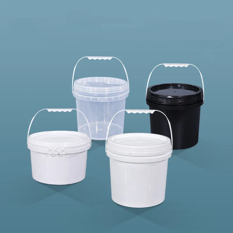 Empty 5L Plastic Bucket with Handle and Lid Leakproof Round storage ...