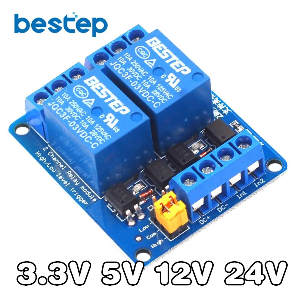 3.3v 5v 12v 24v 2 Channel Relay Module Support High And Low Level With ...