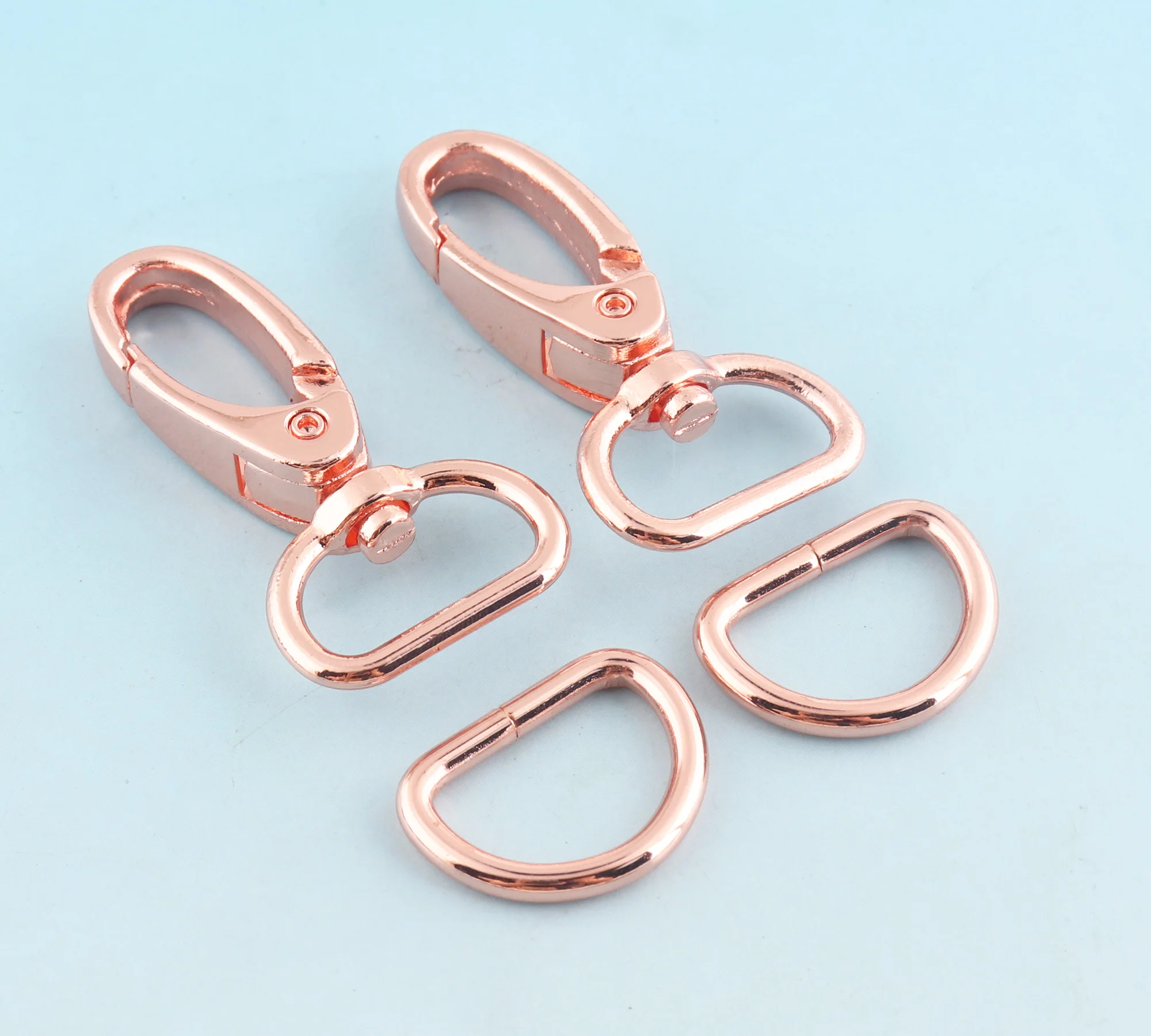 20mm Swivel Clasp With D Rings Rose Gold Keychains Snap Hook Metal ...