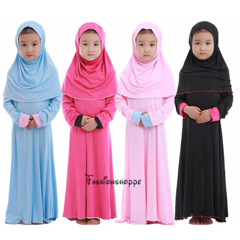 Muslim Islamic Girl Dress Long Sleeve Dresses Abaya Kaftan For Girls ...