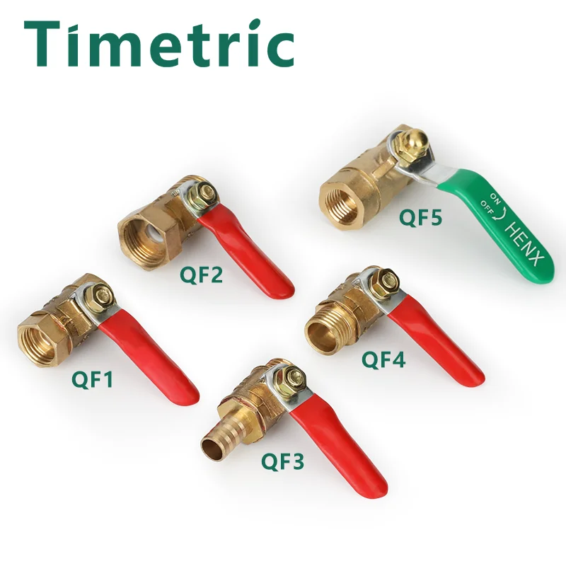 Red Handle ball Valve Hose Barb Embedded Brass Water, Oil, Air, Gas ...