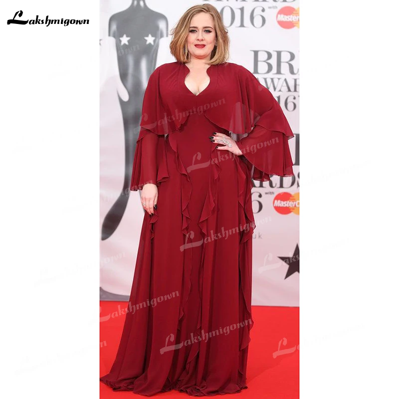 robe-de-soir-e-femme-2021-Simple-Red-Wine-Chiffon-Long-Sleeve-Mother-Of ...