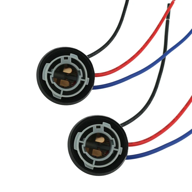 NHAUTP 2Pcs 1157 Bulb Socket BAY15D Lamp Holder P21/5W Adapter Base Connector For Brake Lights ...