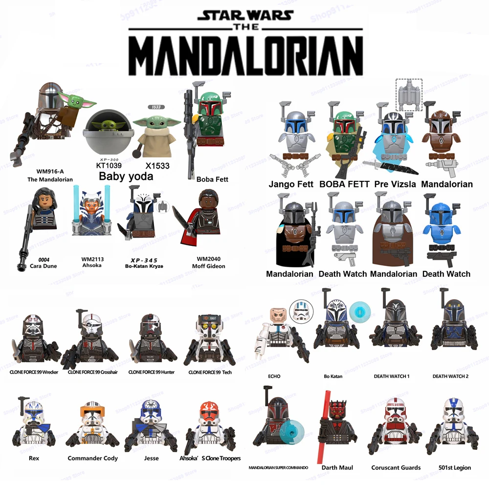 Mandalorians Building Blocks Baby Yodas Bricks Boba Fett Obi-wan Ahsoka ...