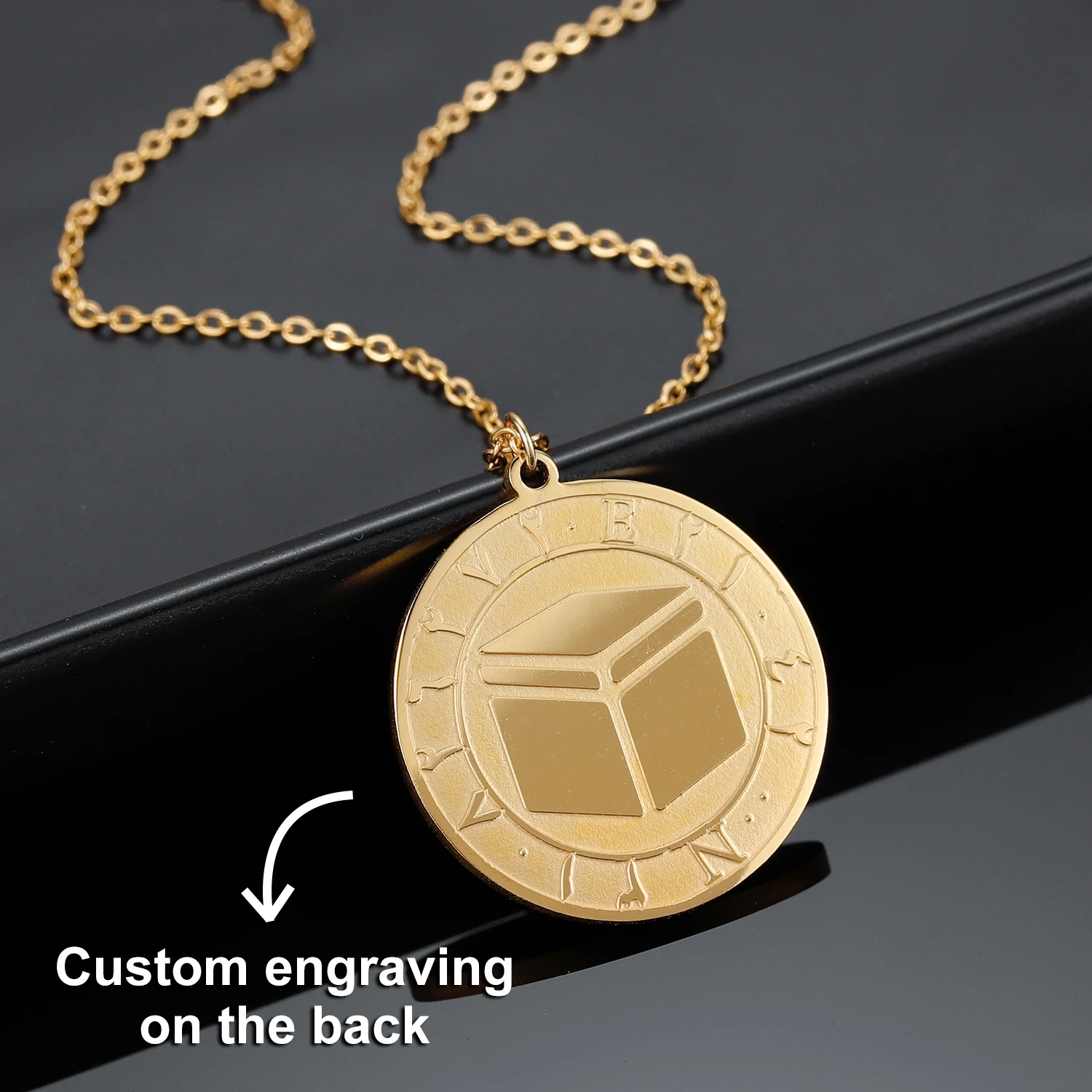 Kaaba Coordinates Coin Necklace For Women Islamic Muslim Arabic Jewelry ...