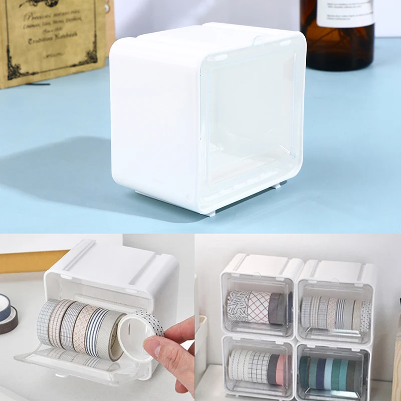 Tape Storage Box Supplies Stationery Masking Tape Desktop Tape Holder ...