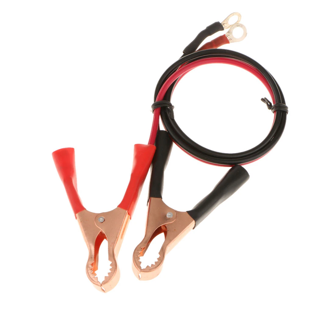 1 Pair 50a Car Battery Clip & Cable Crocodile Car Van Battery Test Lead ...
