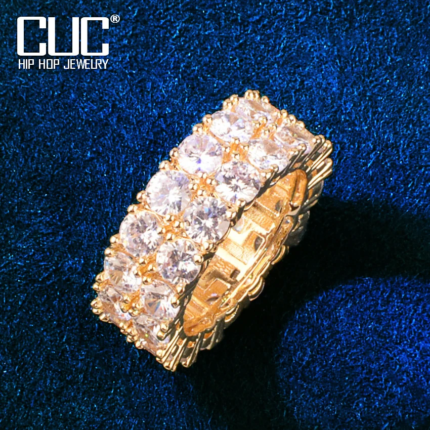 Cubic Zirconia Hip Hop Rings | Hip Hop Zircon Ring Men | Mens Gold Iced ...