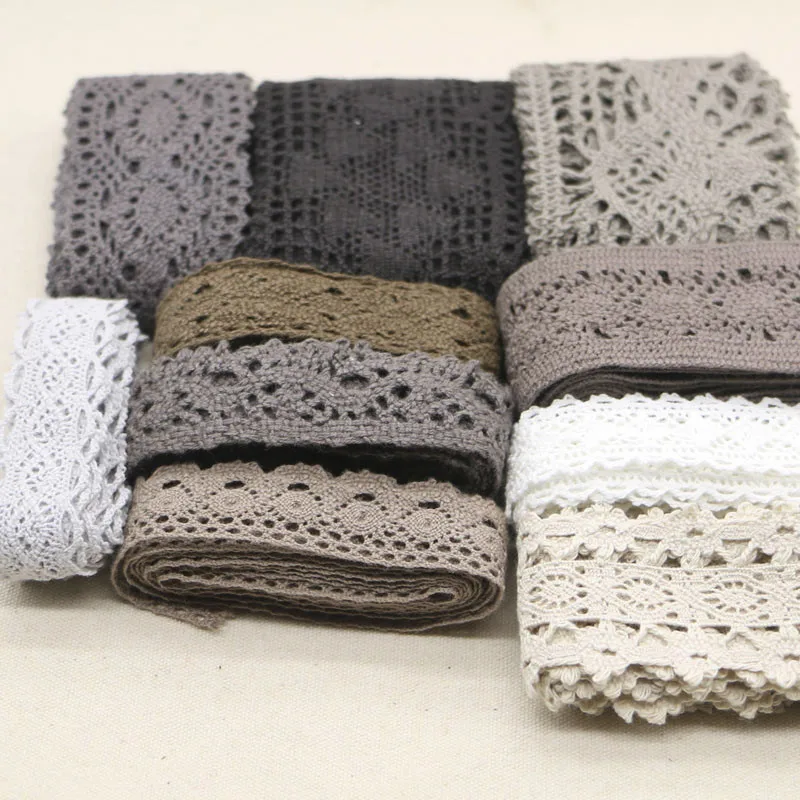 20 yards gray series random delivery of cotton lace mixed color lace ...