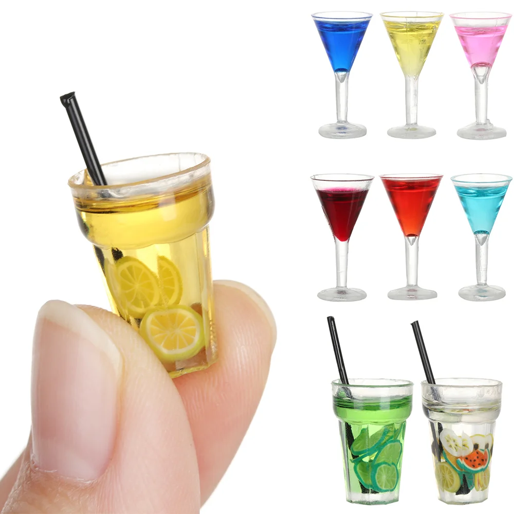 Mini Fruit Tea Cocktail Doll DIY Resin Scene Model Miniature Food Play ...