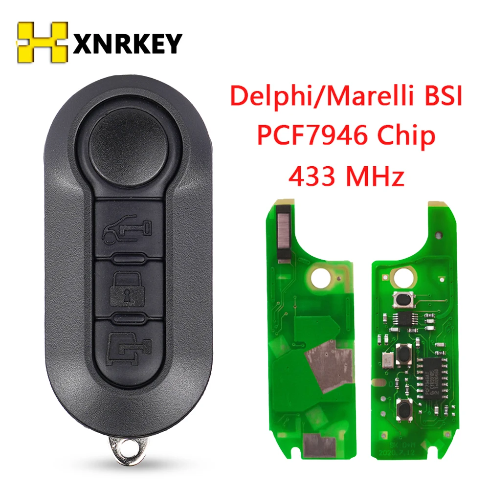 XNRKEY Remote Key Delphi/Marelli 433MHz PCF7946Chip For Fiat 500L MPV ...