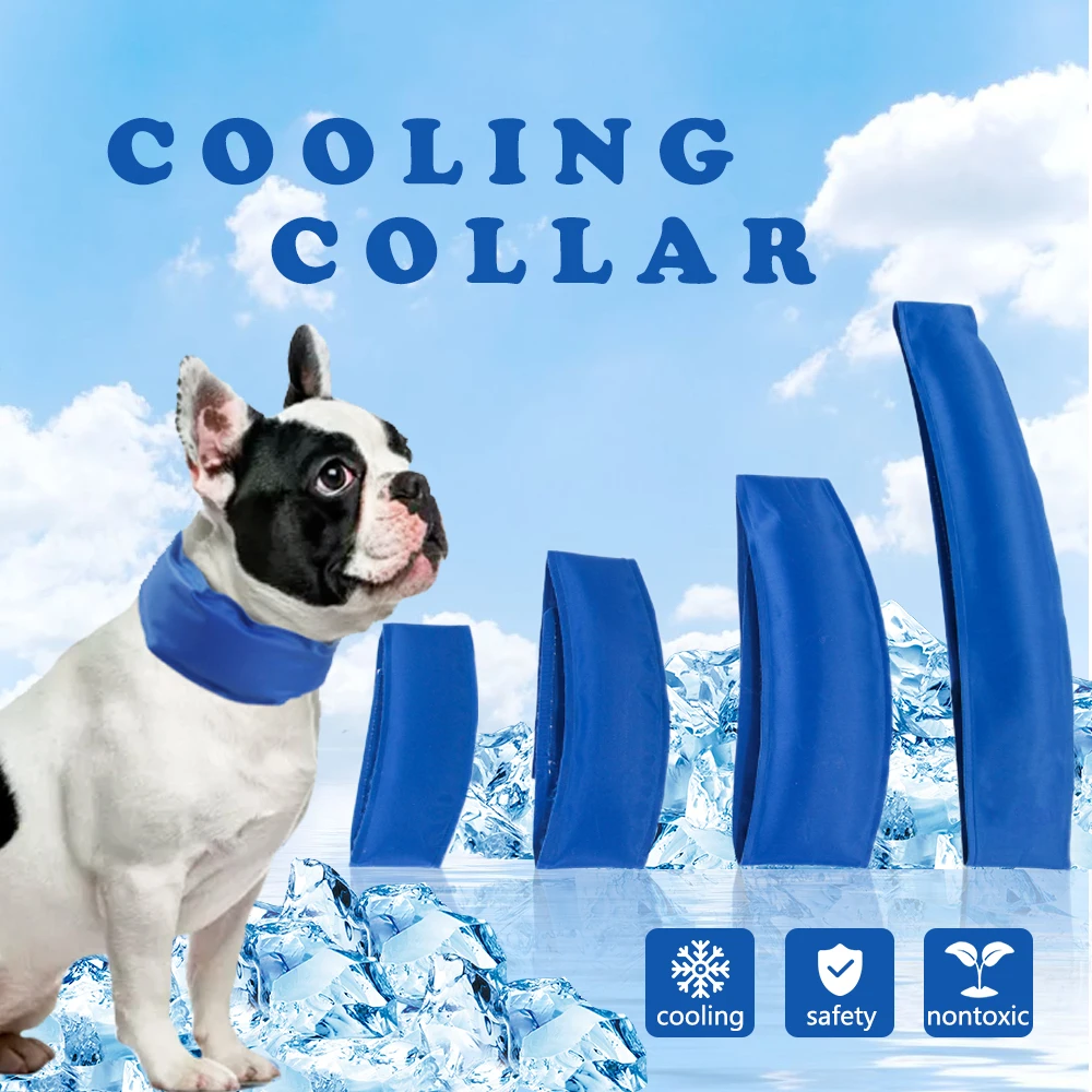 Summer Pet Dog Cat Cooling Collar Self Cooler Necklace Drop Heat Scarf ...