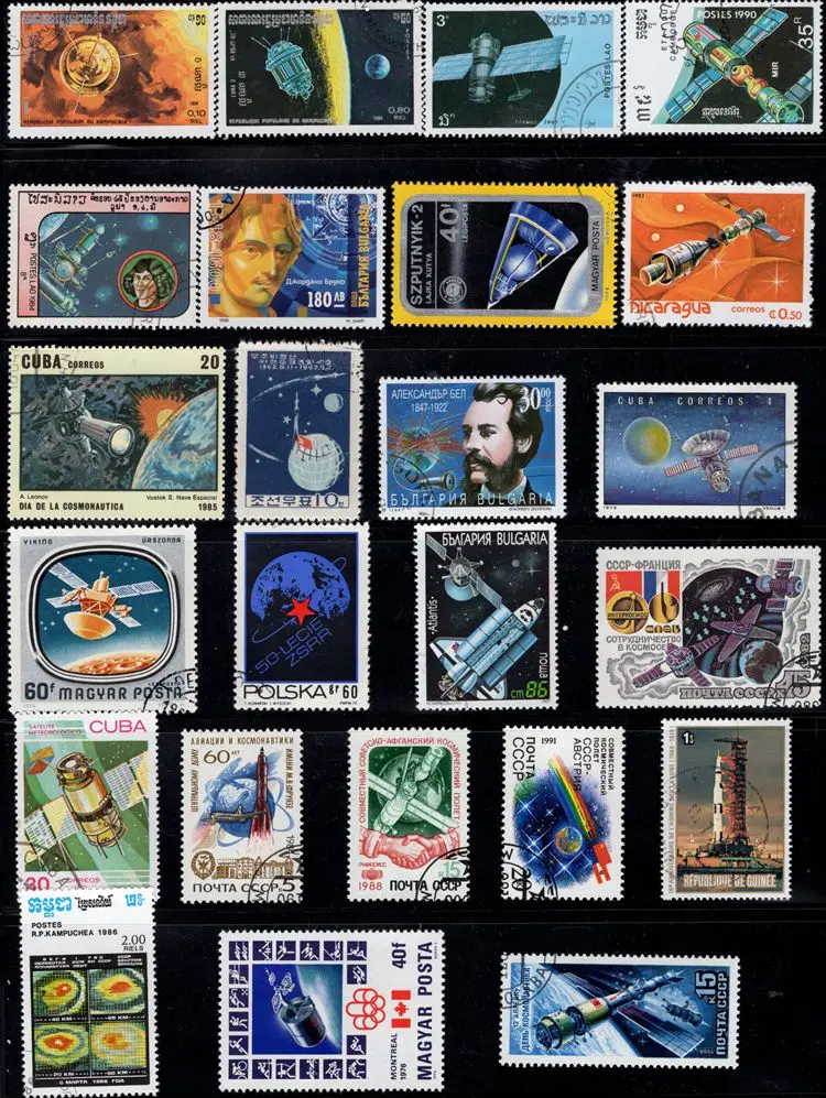 50Pcs-Lot-Satellite-Space-Stamps-Topic-All-Different-From-Many ...
