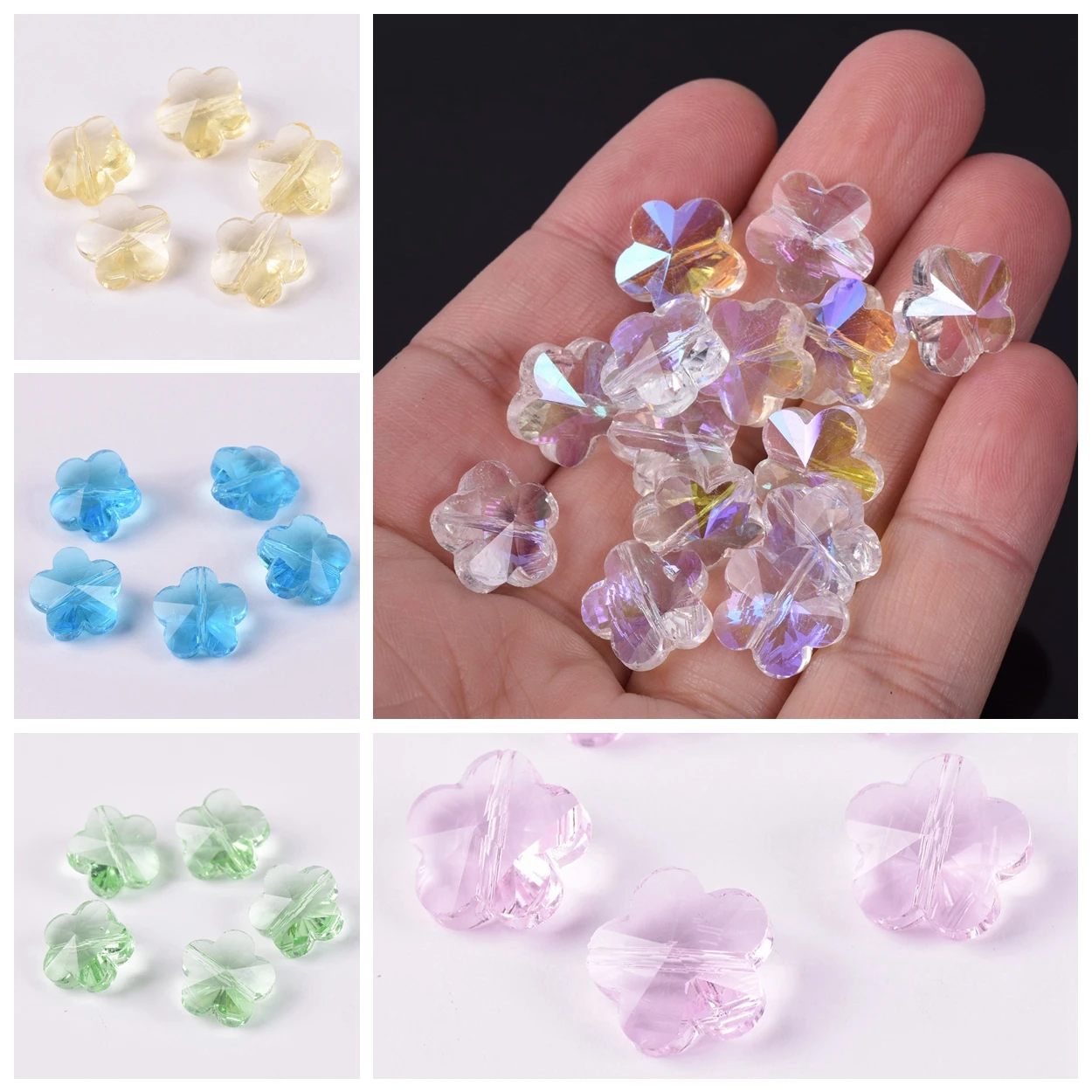 14mm-Flower-Shape-Faceted-Crystal-Glass-Loose-Crafts-Beads-for-Jewelry ...