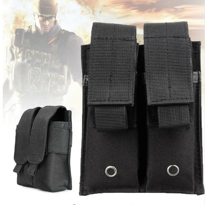 Molle Double Magazine Pouch Elastic Nylon Tactical Molle Dual Double ...