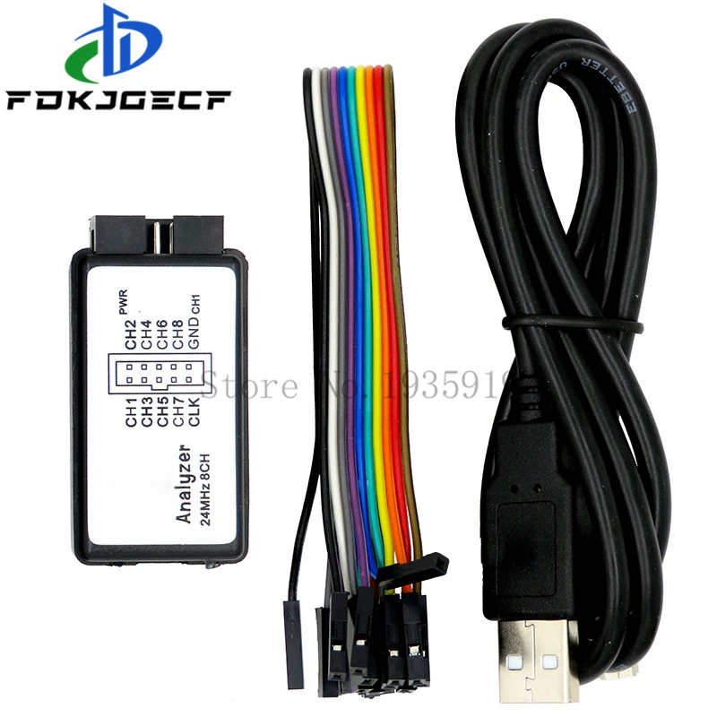 USB Logic Analyzer 24M 8CH Microcontroller ARM FPGA Debug Tool 24MHz, 16MHz, 12MHz, 8MHz, 4MHz ...