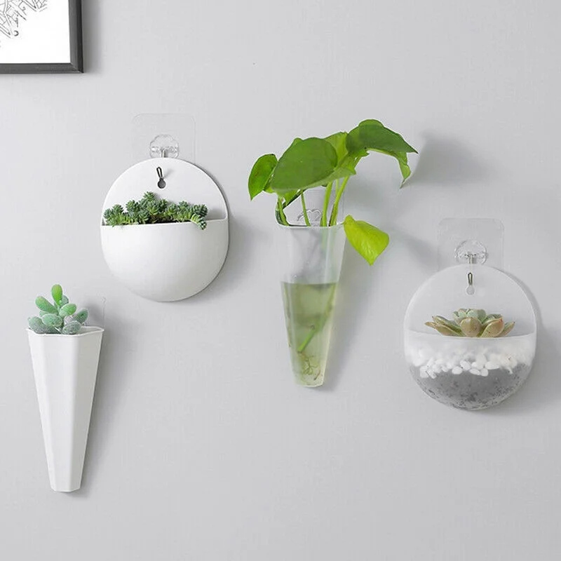 POT DE FLEUR,semicircle-White--Pot De Fleurs Suspendu En Plastique ...