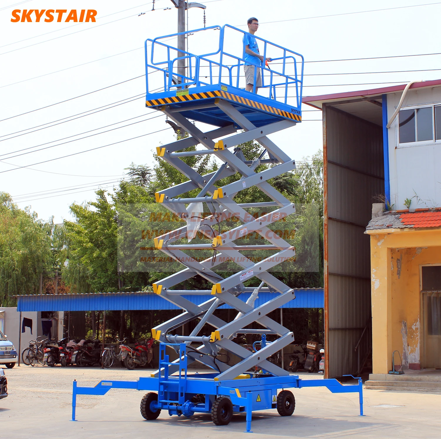10m Mobile Adjustable Scissor Lift Manlift - buy at the price of $3,570 ...