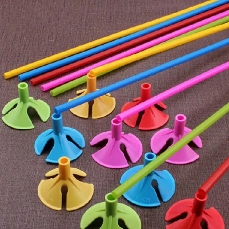 40cm-Balloons-Holder-Sticks-with-Cup-Latex-Balloon-Stick-White-PVC-Rods ...