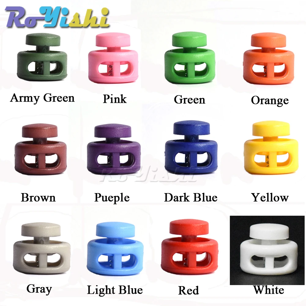 12pcs/pack Mix Colors Cord Lock Toggle Clip Stopper Plastic Black For ...