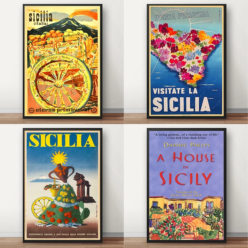 Vintage Travel Poster Sicily
