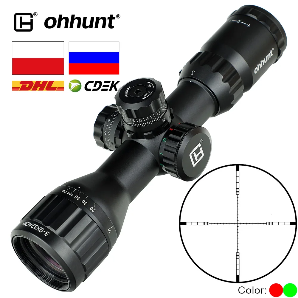 ohhunt 3-9x32 AO Compact Optics 1/2 Half Mil Dot Reticle Scopes Turrets ...