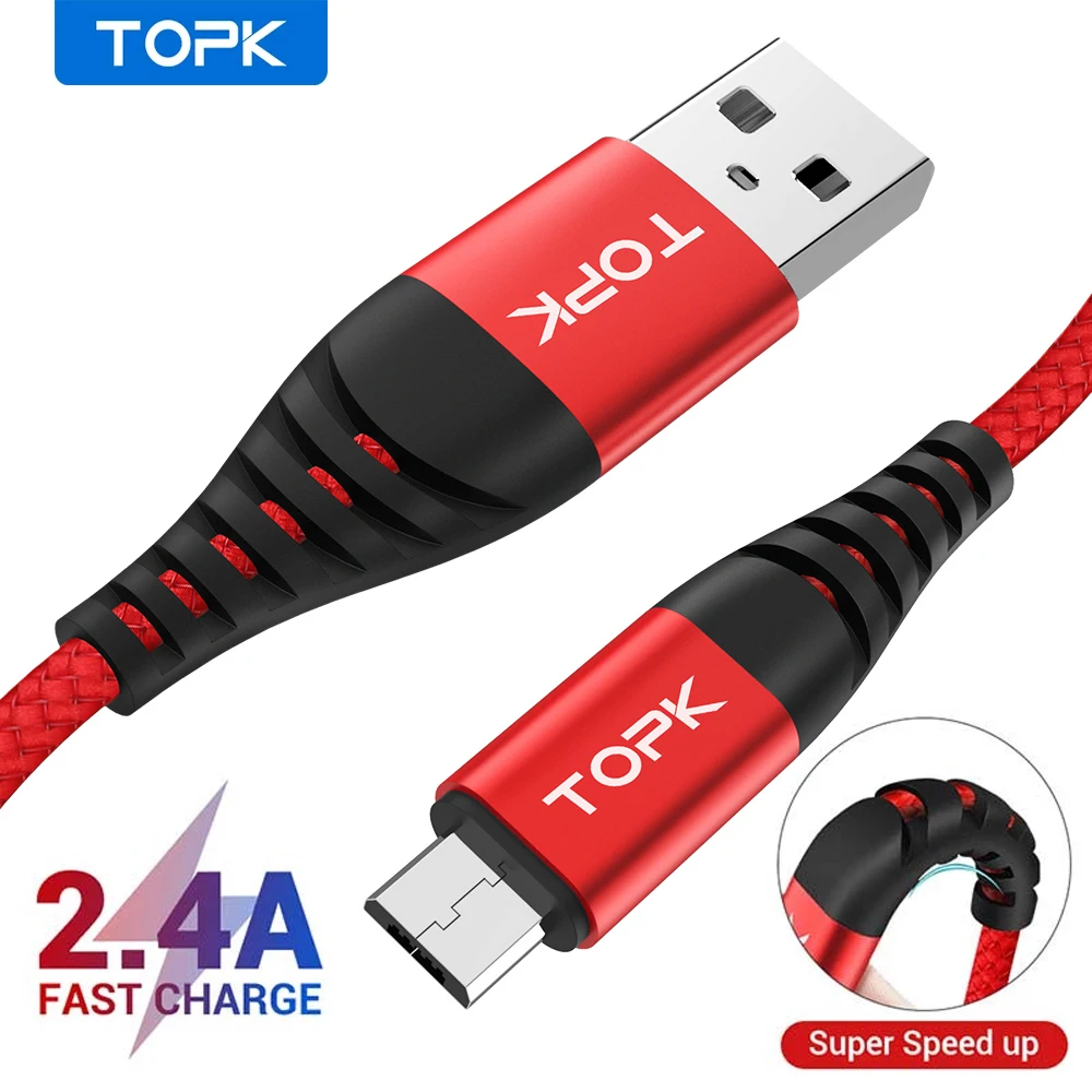 topk-an42-micro-usb-cable-nylon-braid-data-cable-mobile-phone-cables