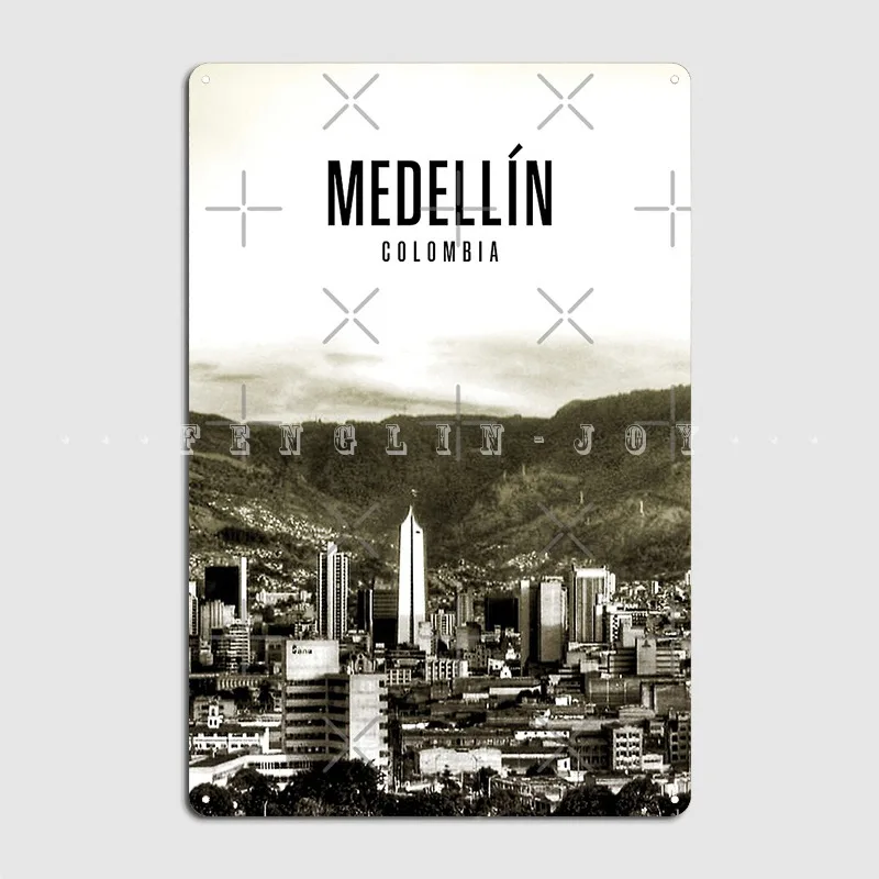 Medellin Colombia Metal Sign Club Party Mural Retro Painting Décor Tin ...