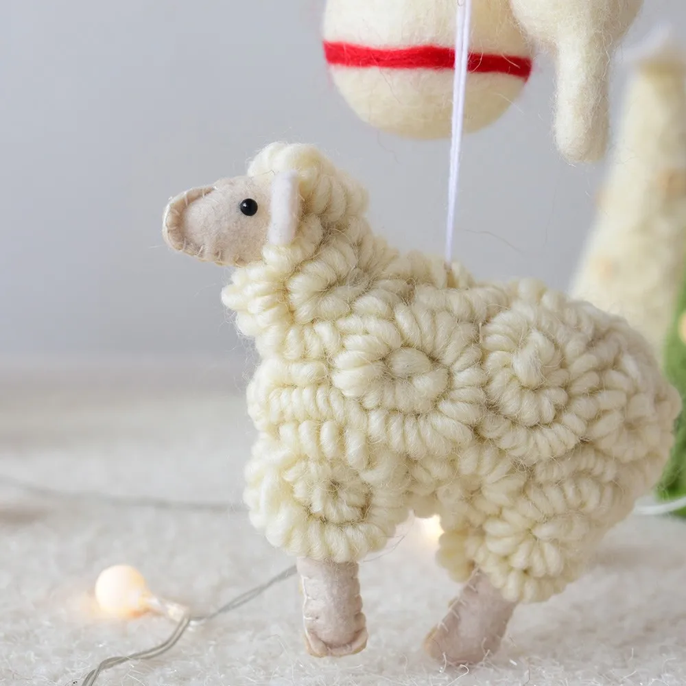 Christmas Tree Hanging Pendant Home Ornament Plush Sheep Shape ...