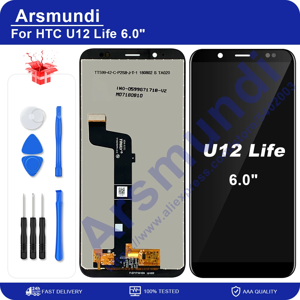 6,0 "para HTC U12 vida pantalla LCD de montaje de digitalizador con ...