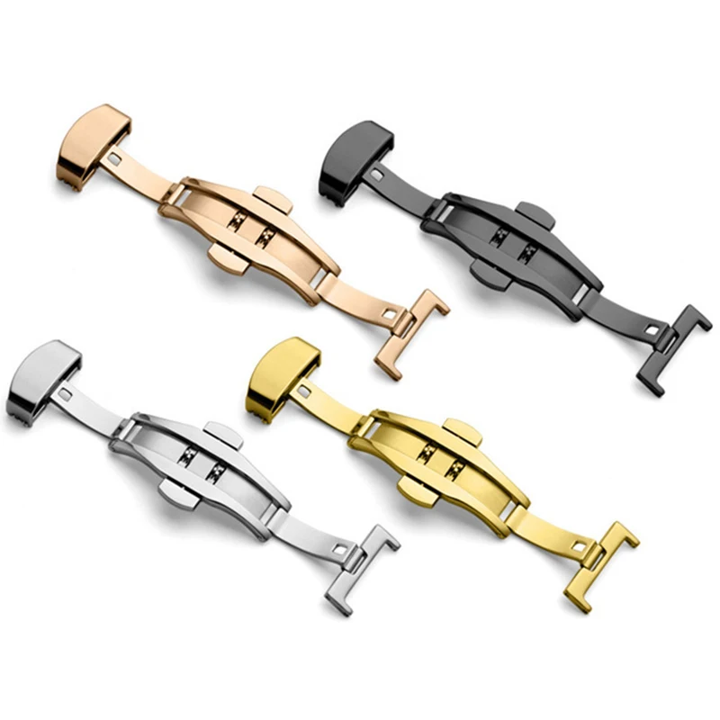 Watch Fold Buckle Double Click Butterfly Watchband Push Clasp 14/16/18 ...
