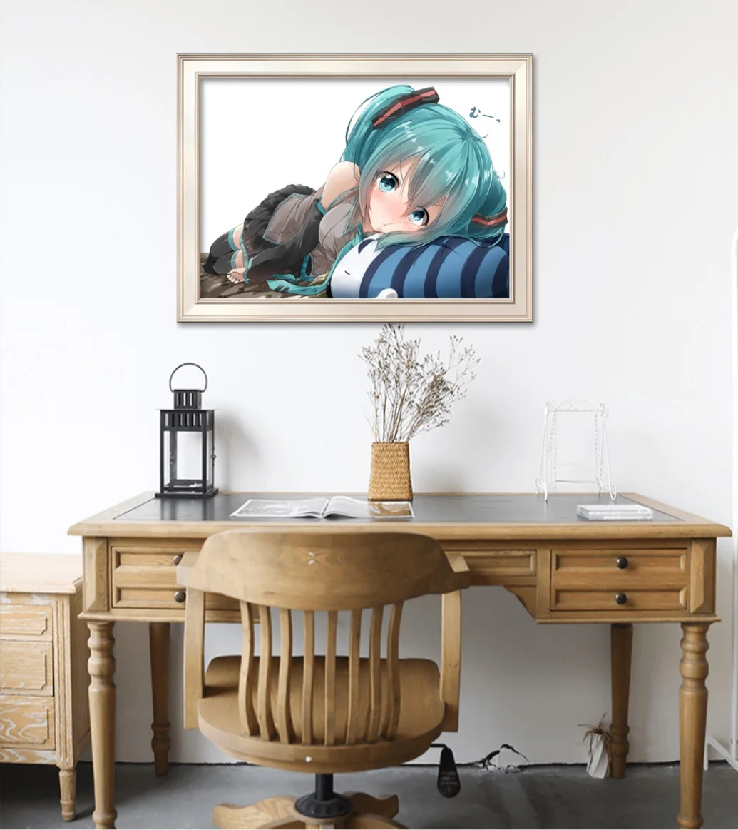 Hatsune Miku Poster Canvas Painting Japanese Singing Girl Anime Wall ...