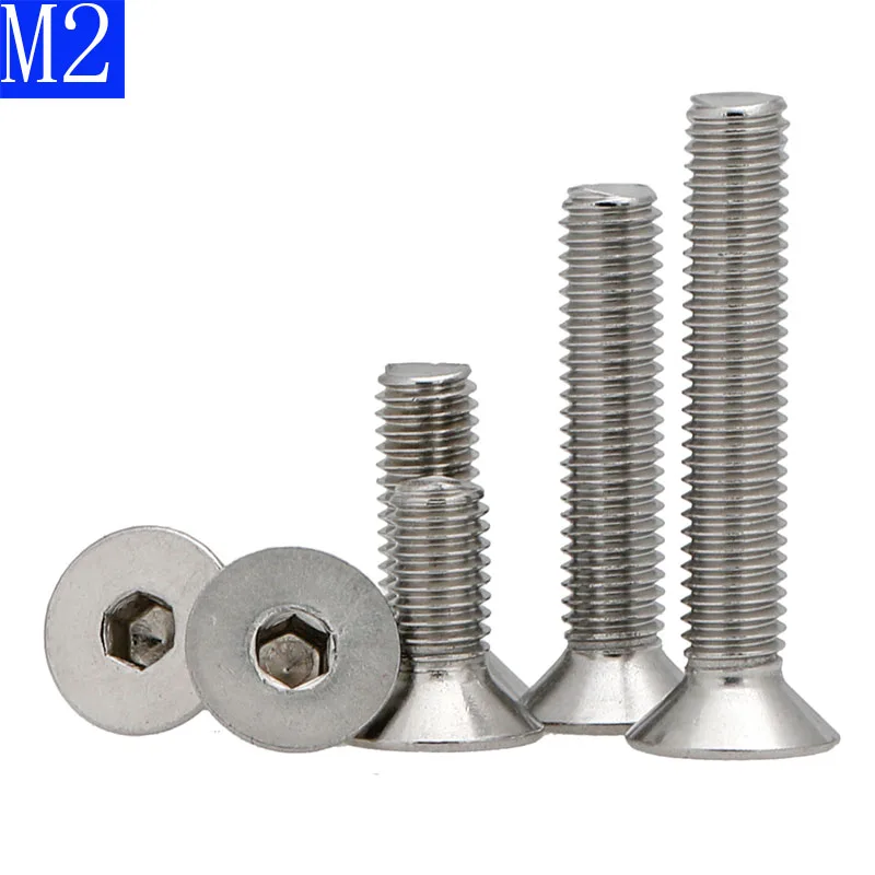 2mm-M2-x-0-4-304-Stainless-Steel-FLAT-HEAD-Socket-Screws-Bolt ...