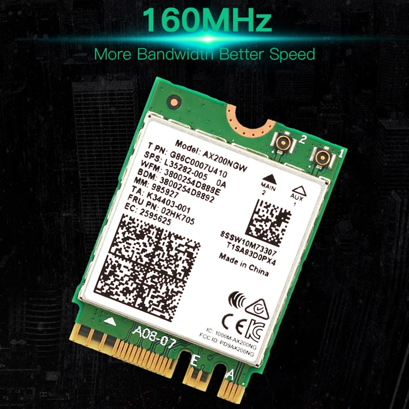 Desktop WI FI 6E AX210 PCIe Wireless Tri Band 5374Mbps AX210NGW WIFI ...