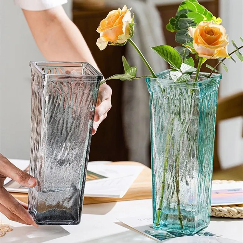 Large Square Glass Vase