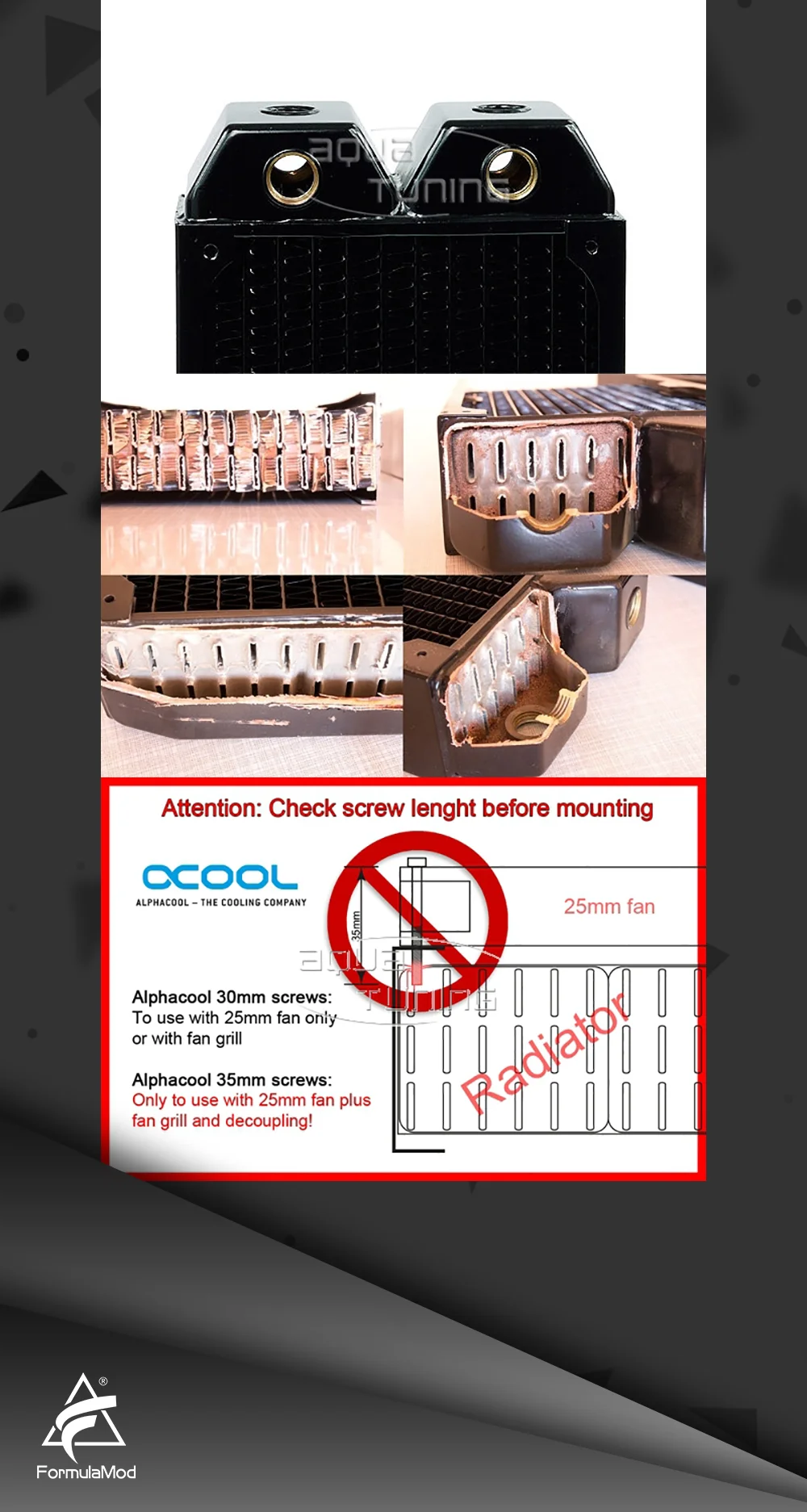 Cold row full copper radiator Alphacool NexXxoS XT45 Full Copper 560mm ...