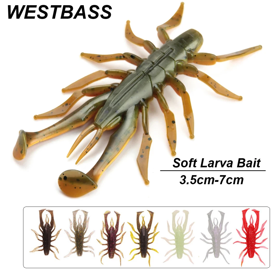 WESTBASS-4PCS-Soft-Swimbaits-3-5cm-7cm-Silicone-Creature-Insect-Baits ...