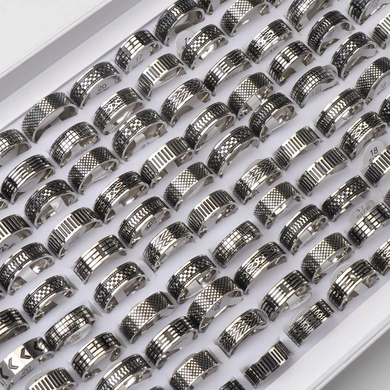 Wholesale Bulk 20pcs/Lot Thick Heavy Stainless Steel Geometry Vintage ...