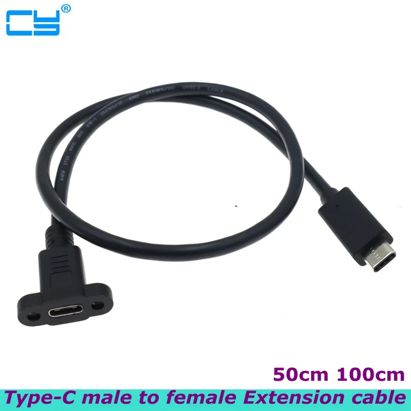 Cable de extensión macho a hembra USB C tipo C 0,5 de 3,1 m, con espaciado de agujero de ...
