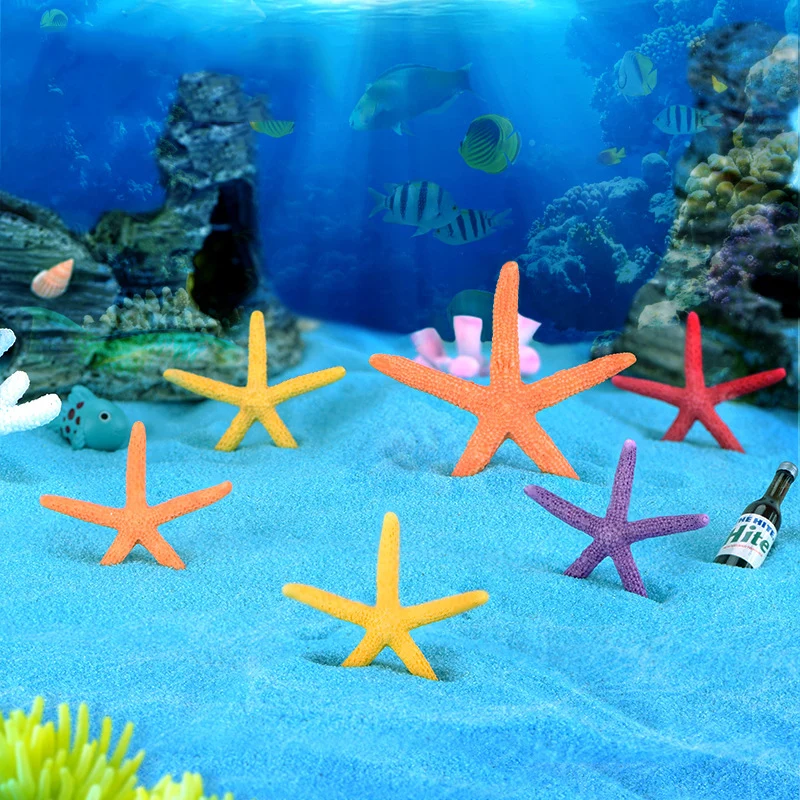 10PCS Colorful Starfish Mini Sea Star Ocean Animal Model Statue Little ...