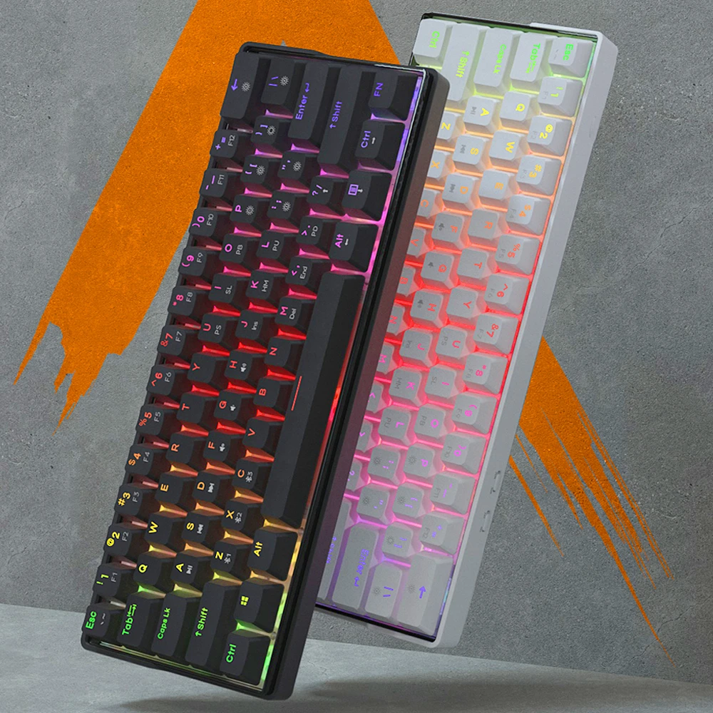 Kemove 61 Key Mechanical Keyboard Switch 60% Nkro Bluetooth Dual Mode ...