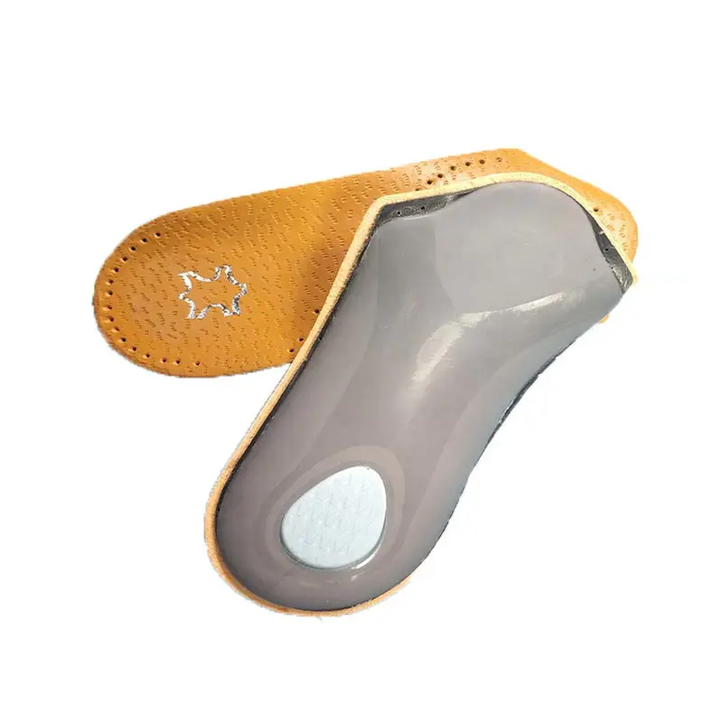 Hot 1 Pair PU Leather orthotics Insole for Flat Foot Arch Support Half ...