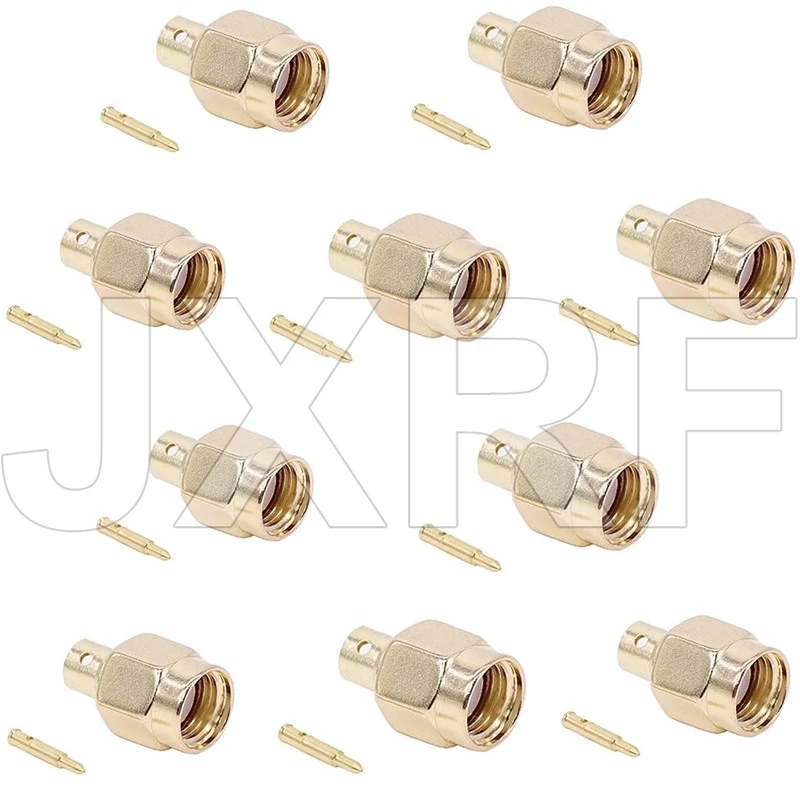 JX 10PCS RF connector SMA male soldering for RG402 0.141" Semi-rigid ...
