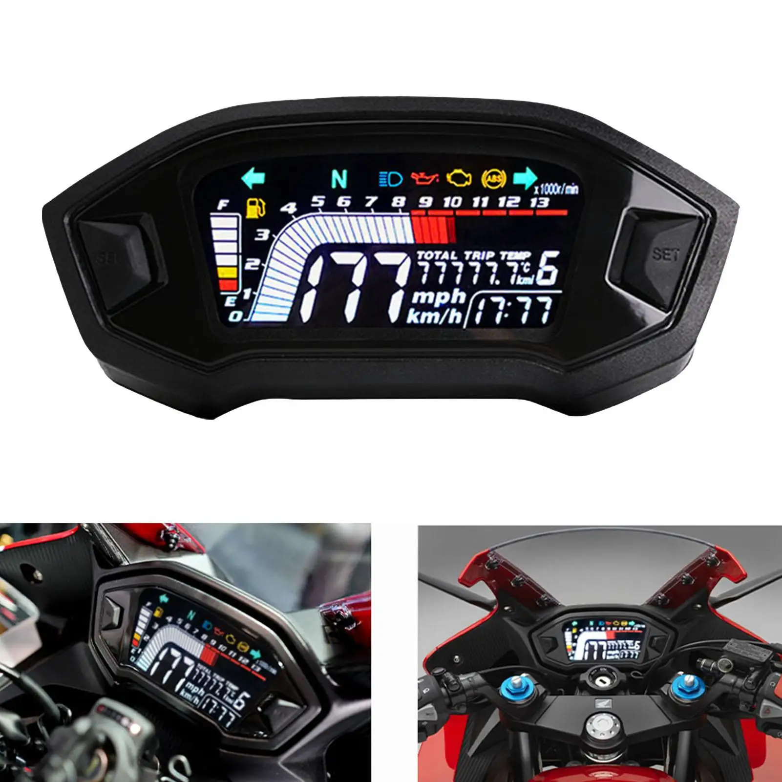 Universal-With-LCD-Digital-Motorcycle-Meter-Durable-Waterproof-Sun ...